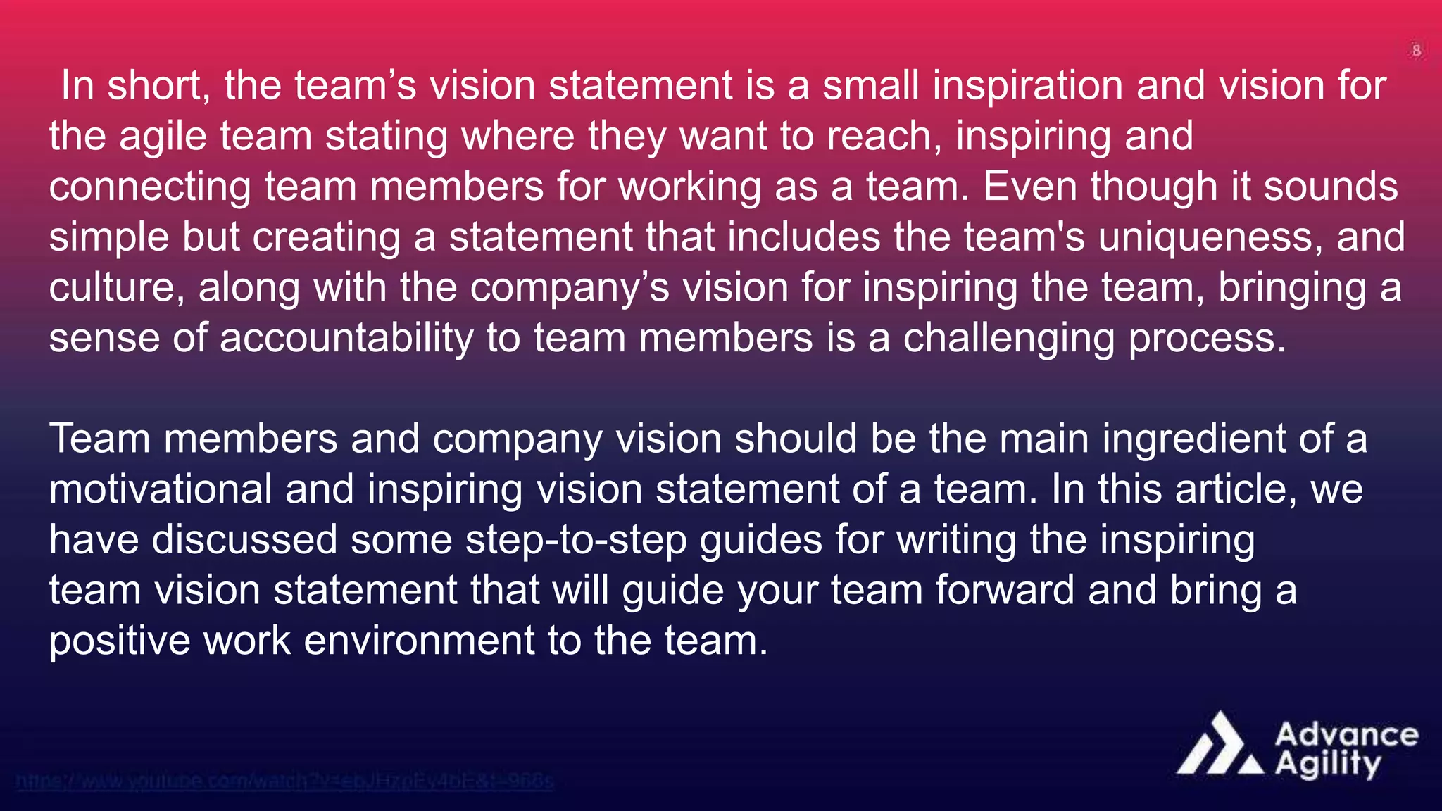 Team Vision Statement Tips for Inspiring Agile Teams | PPT