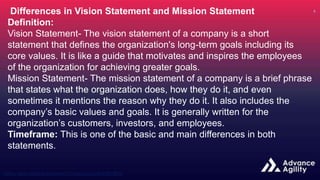Vision and Mission Difference in Agile | PPT