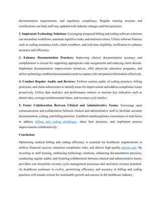 Optimizing Medical Billing and Coding Efficiency | PDF