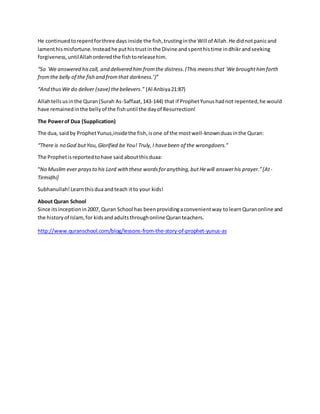 Lessons from the Story of Prophet Yunus (AS) | PDF