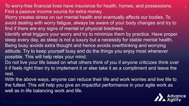 Agile Connection with Daily Life Worry | PPT