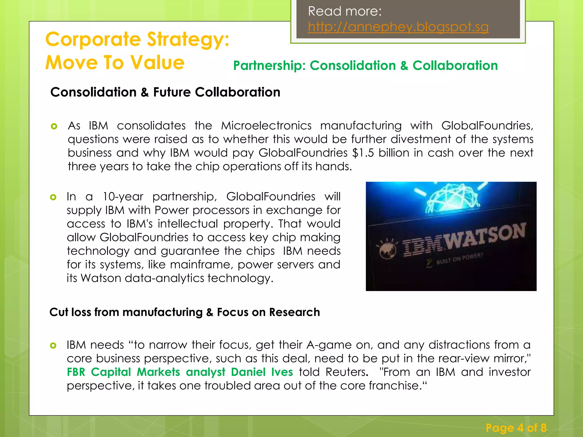 IBM Corporate Strategy: Move To Value - Divest To Invest | PPT