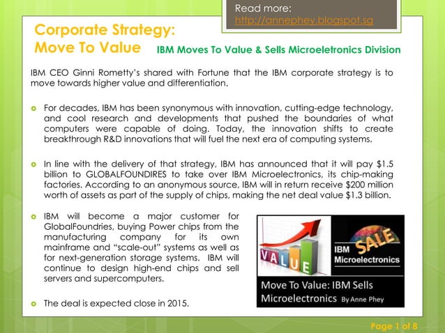 IBM Corporate Strategy: Move To Value - Divest To Invest | PPT