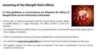 Manglik Dosh ke Upay Effects and Remedies | PPTX