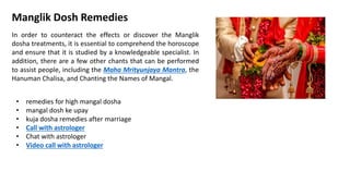 Manglik Dosh ke Upay Effects and Remedies | PPTX