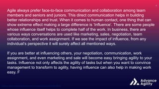 Influencing Conversation for Agility | PPT