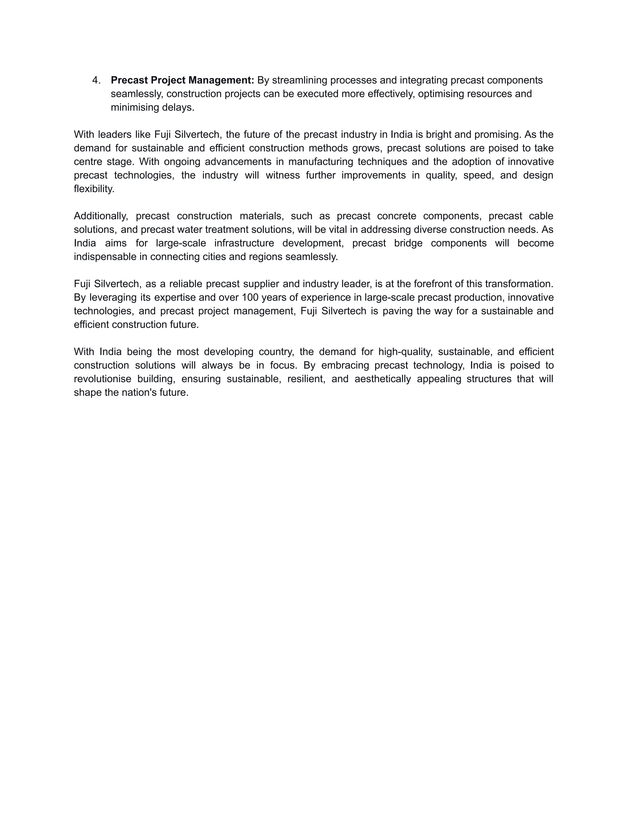 Fuji Silvertech Precast: Now and Forever! | PDF