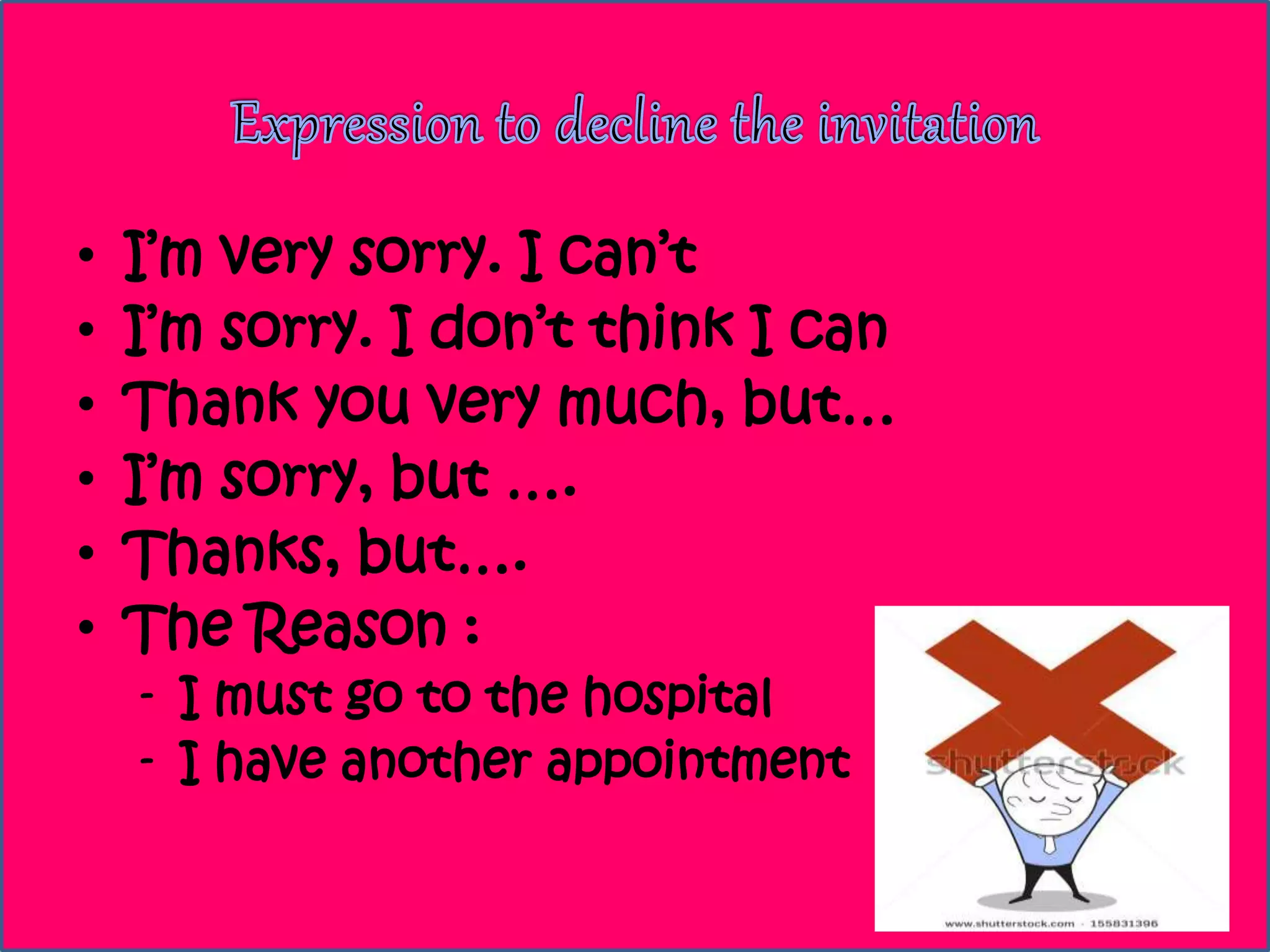 speaking -the expressions of accepting and declining an invitation | PPTX