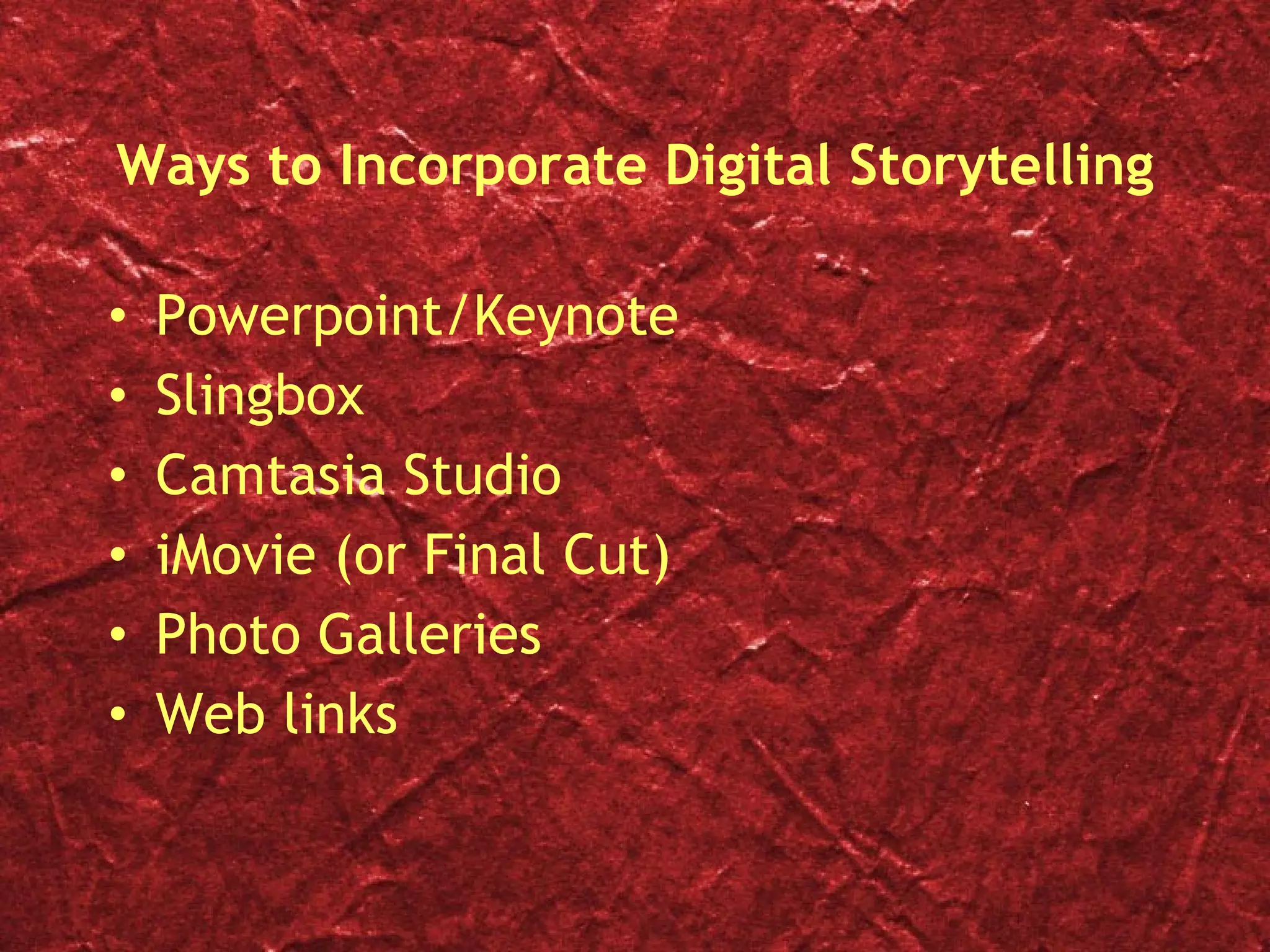 Digital Storytelling | PPT