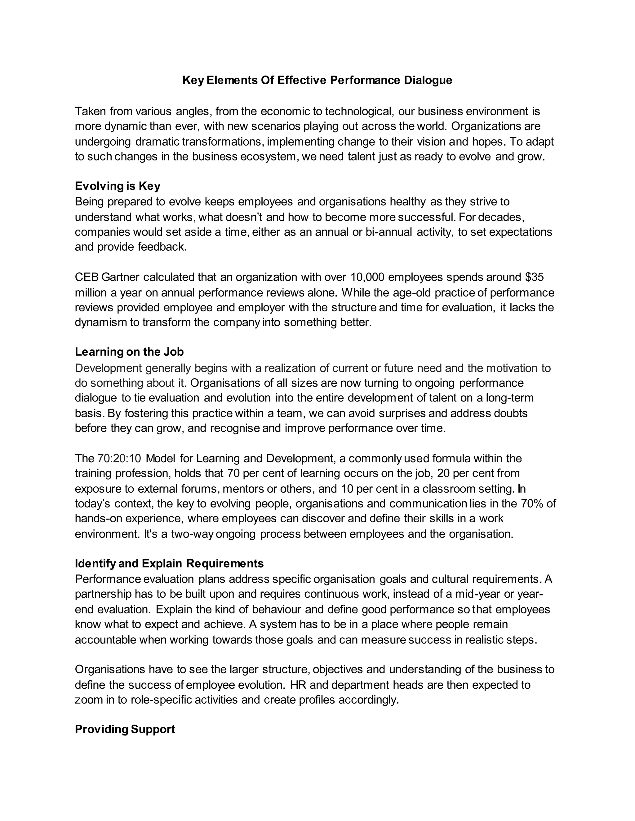 Key Elements Of Effective Performance Dialogue - Seetha Rani | PDF