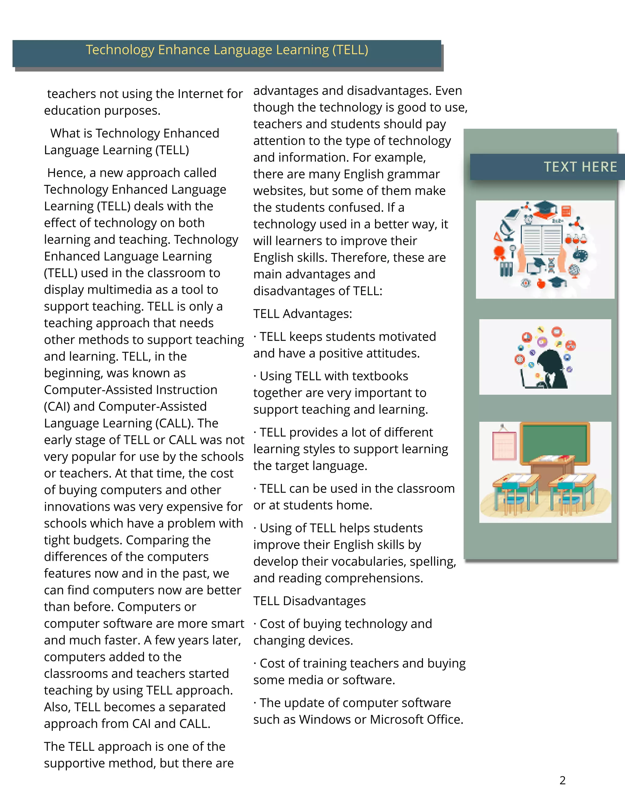 Technology Enhance Language Learning (TELL) | PDF