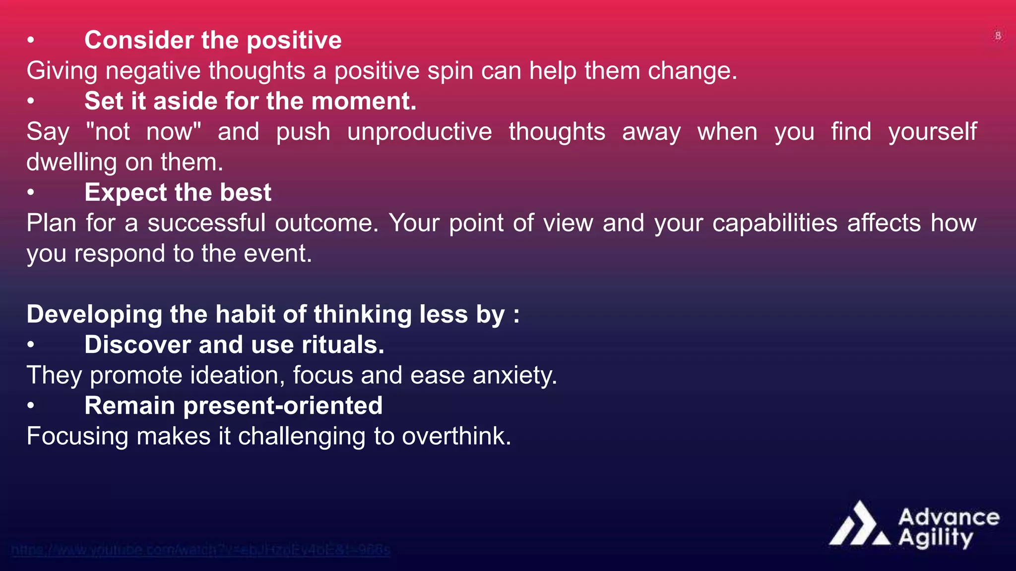 Stop Overthinking: Bring more joy to your life. | PPTX