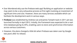 14 Benefits of Using Firebase for Web and App Development | PPT