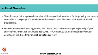 Is SharePoint CMS Safe To Use For Corporates? - SharePoint Developers | PPT