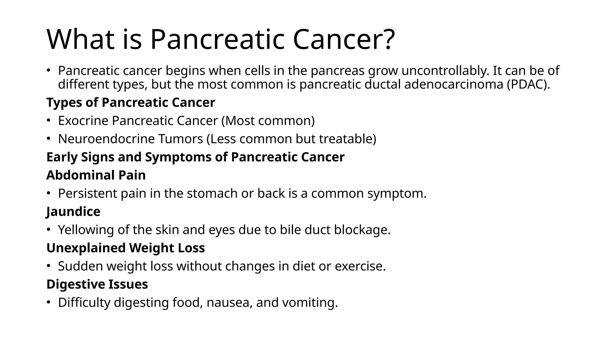 Pancreatic Cancer: Signs to Watch For and Treatment Advances! | PPT
