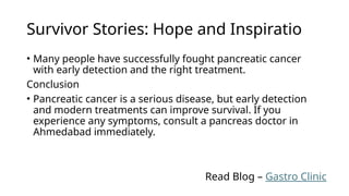 Pancreatic Cancer: Signs to Watch For and Treatment Advances! | PPT