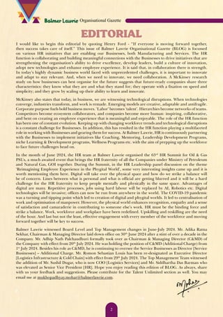 Balmer Lawrie Organisational Gazette - July 2024. Issue no.47