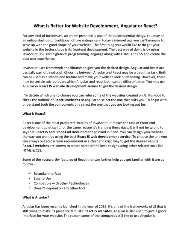 Angular Vs React Pdf
