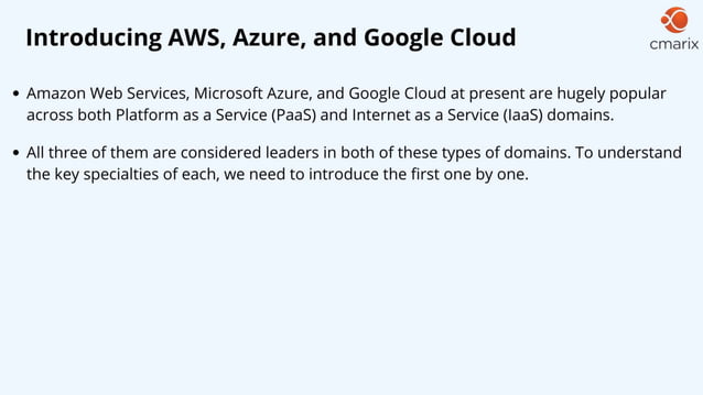 AWS vs Azure vs Google: Comparison of 3 Big Cloud Platforms | PPT