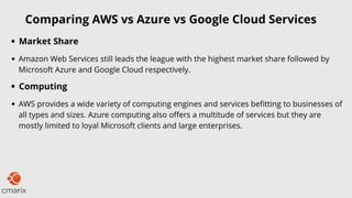 AWS vs Azure vs Google: Comparison of 3 Big Cloud Platforms | PPT