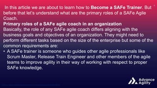 What are the Steps to Becoming a Successful SAFe Agile Coach? | PPTX ...