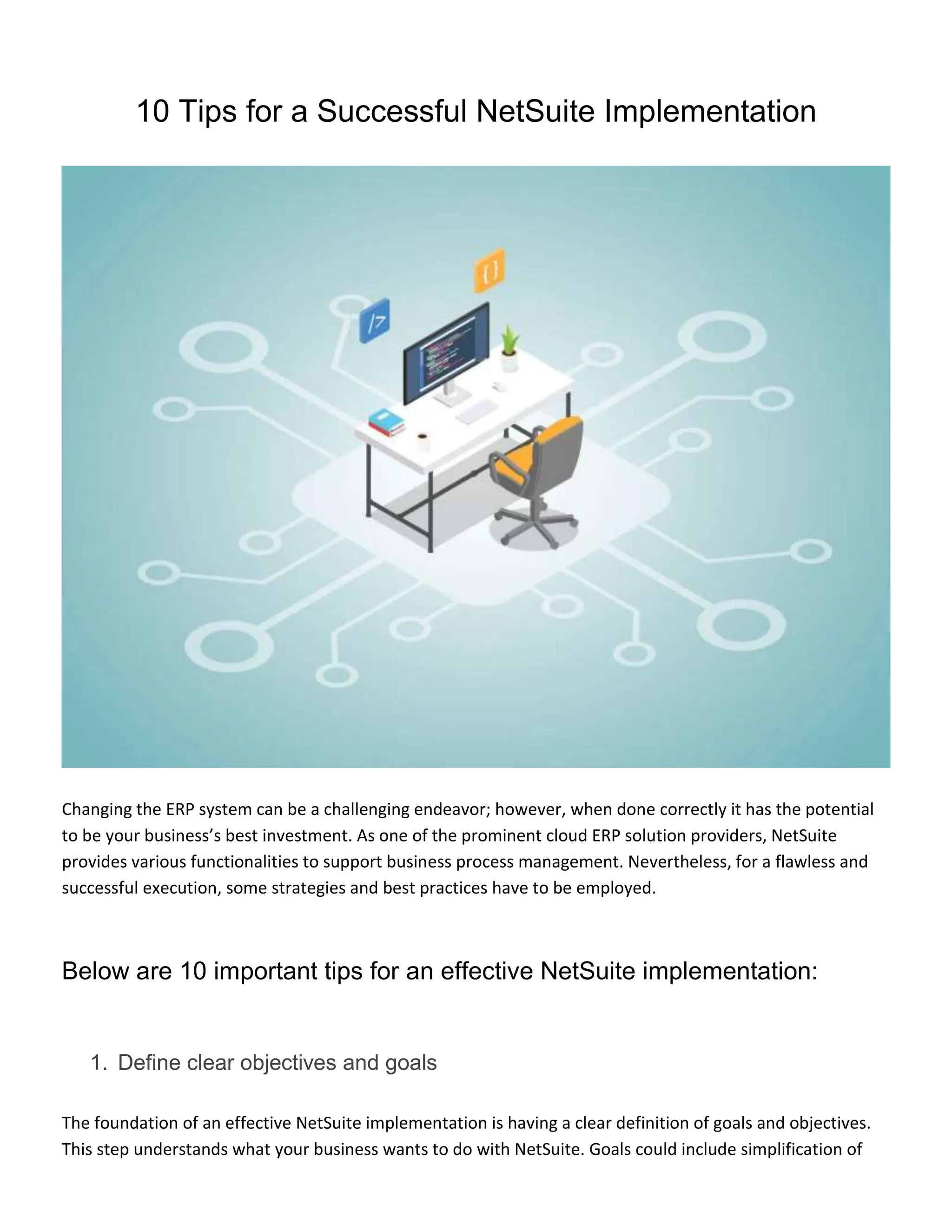 The Top 10 Tips for a Successful NetSuite Implementation | PDF