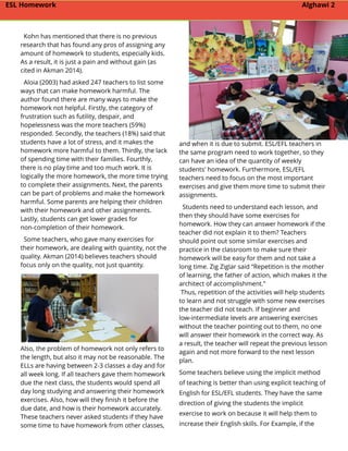 ESL homework: harmful or helpful (1) | PDF