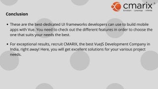 Best Vue Mobile UI Frameworks for Developing Apps | PPTX