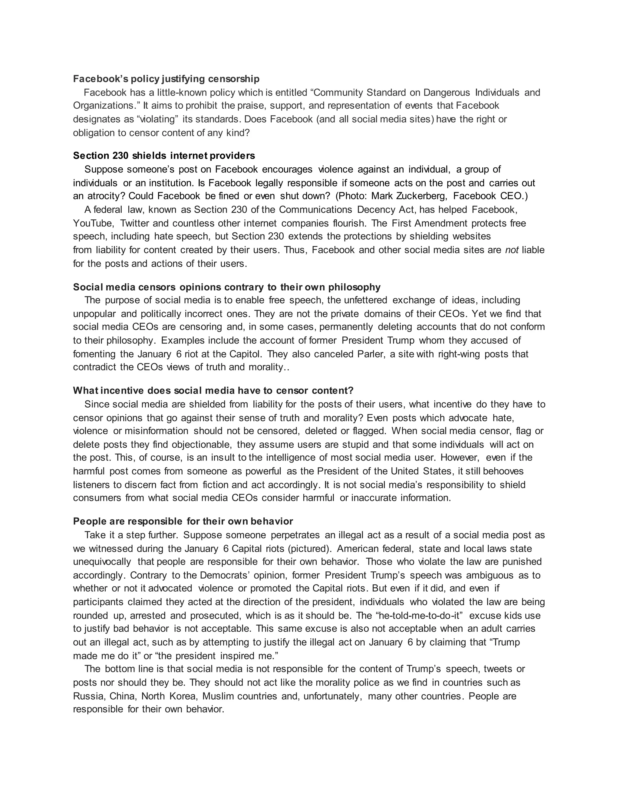 Social media censorship: beneficial or harmful? | DOCX