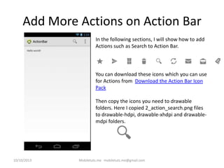 ActionBarCompat Tutorial-Part 1(Prepare and Setup) | PPT