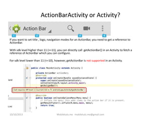 ActionBarCompat Tutorial-Part 1(Prepare and Setup) | PPT