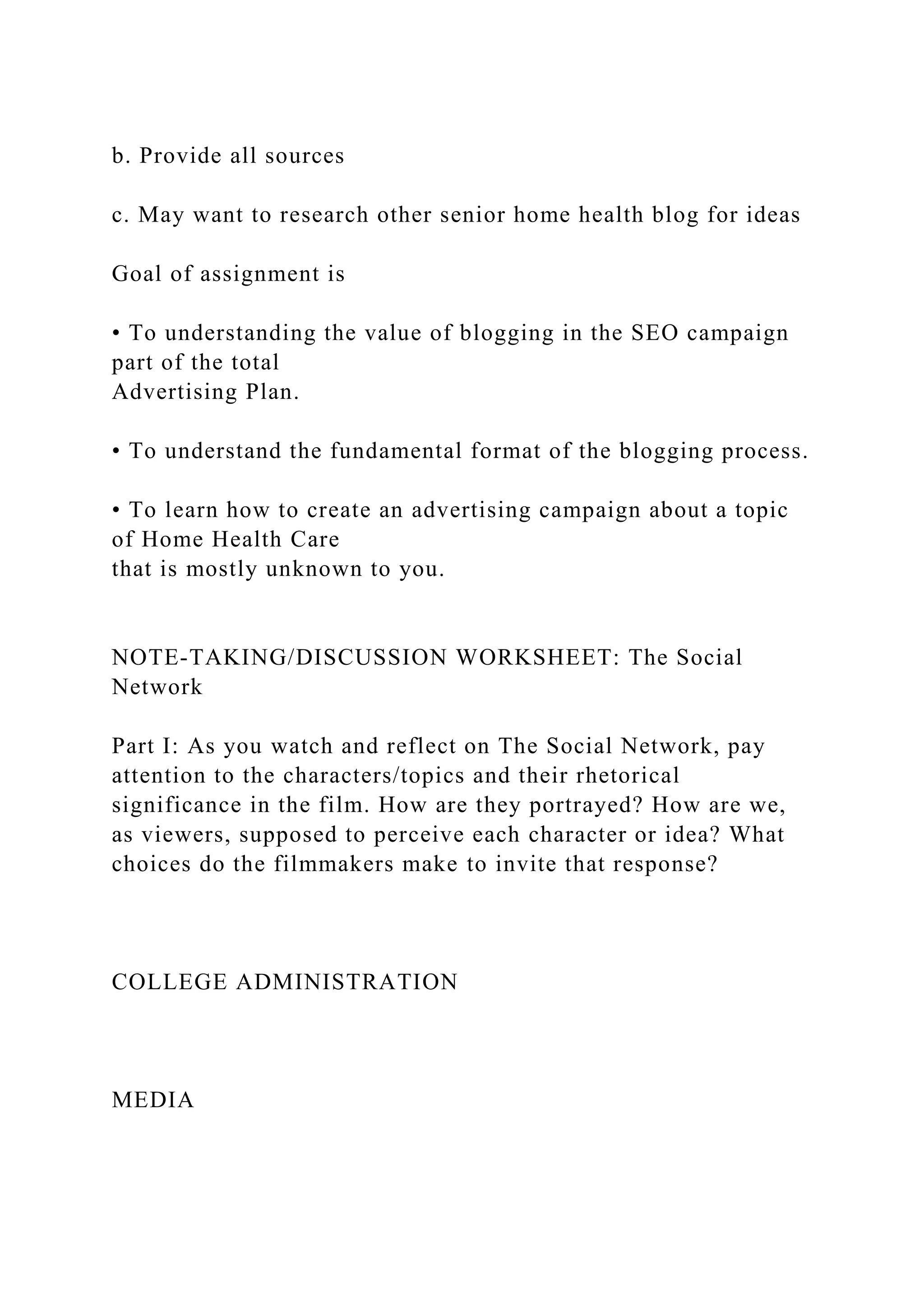 Blog Assignment 3 parts of your blog assignment 1) Do .docx