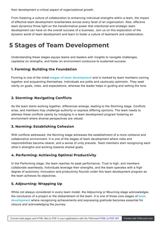 Team Development | PDF
