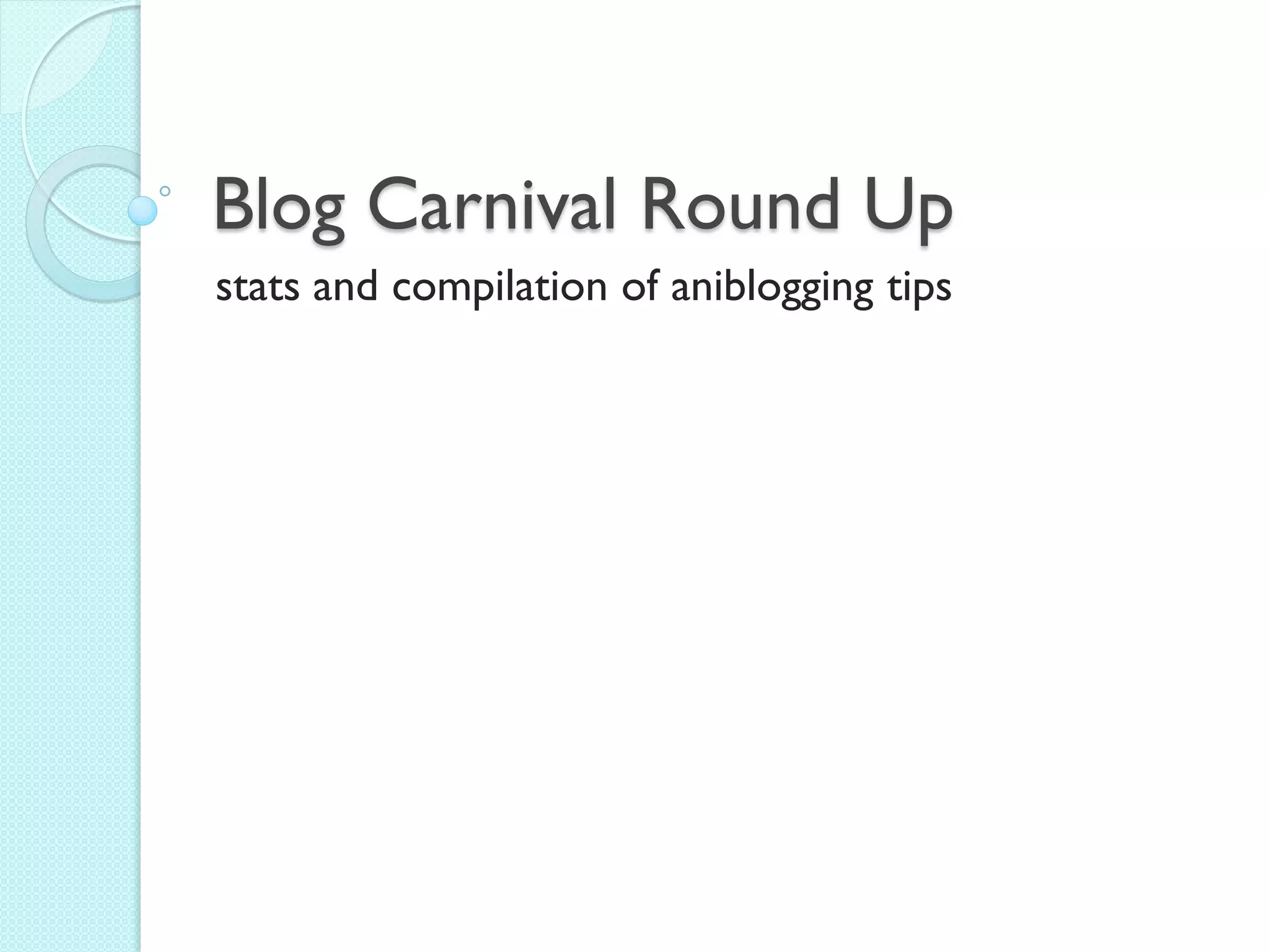 Blog carnival round up | PPT
