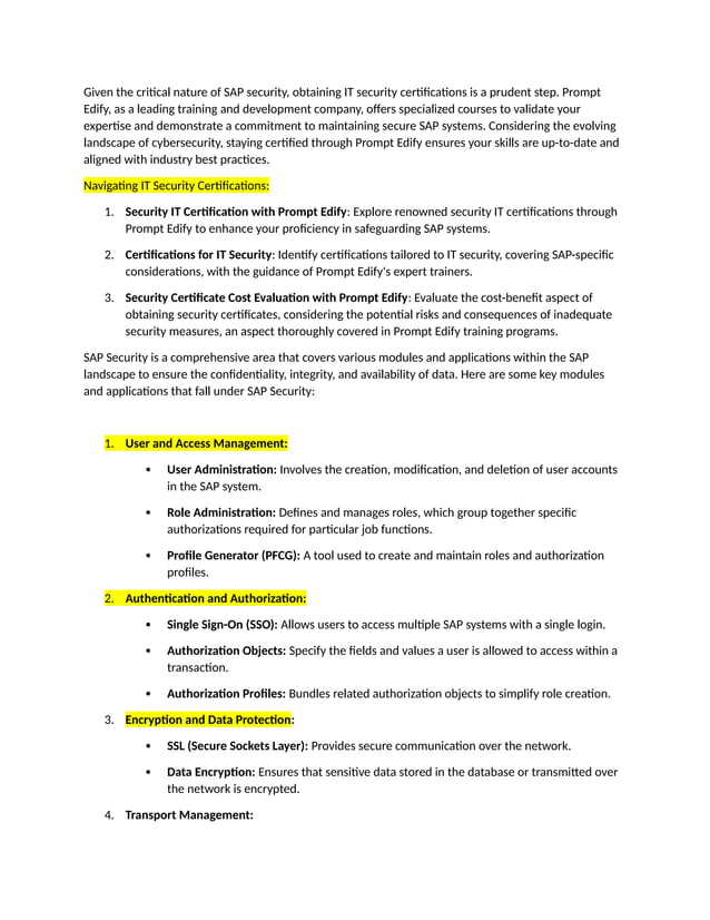 SAP security With South Africa At Prompt Edify | PDF