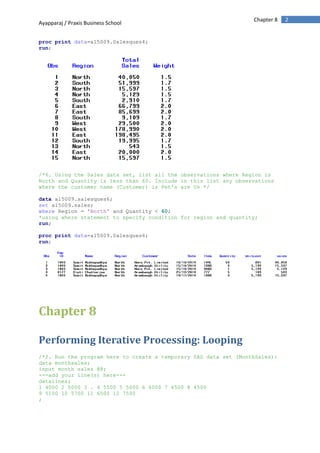 SAS Ron Cody Solutions for even Number problems from Chapter 7 to 15 | PDF