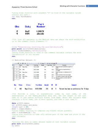SAS Ron Cody Solutions for even Number problems from Chapter 7 to 15 | PDF