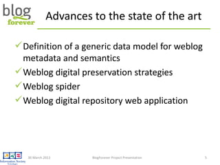 BlogForever project presentation | PPT