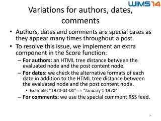 BlogForever Crawler: Techniques and algorithms to harvest modern ...