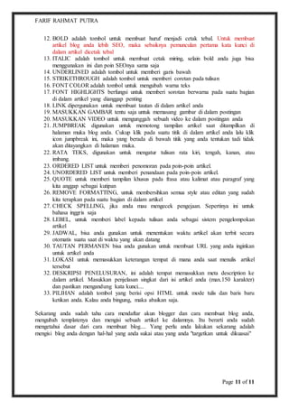 CARA MEMBUAT BLOG | DOCX