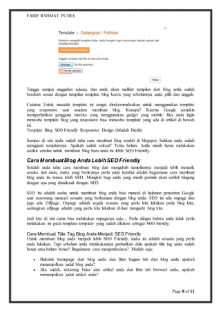 CARA MEMBUAT BLOG | DOCX