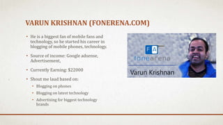 Top 5 Blogger in India | PPTX