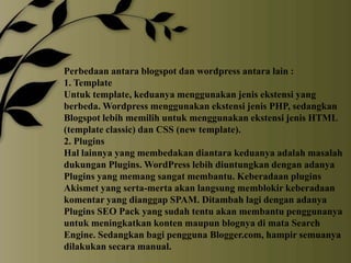 Blogger dan wordpress | PPTX