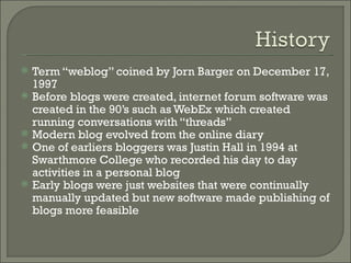 Blogging | PPT | Internet | Computing