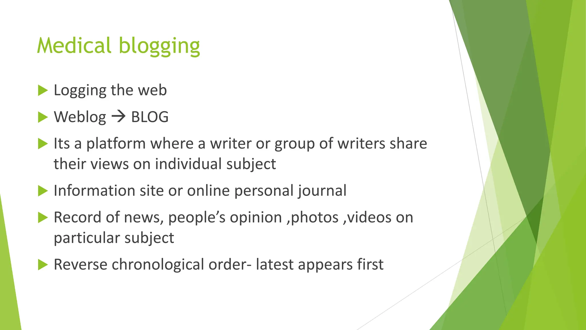 BLOGGING importance and uses in education | PPT