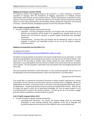 Blogging 3 Notes For Teachers | PDF | Educational Assessment | Education