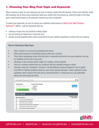 Blogging for Seo Guide - gShift Labs | PDF