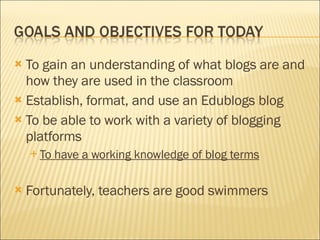 Blogging In The Classroom | PPT