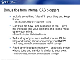 Blogging Tips from SAS Bloggers | PPTX