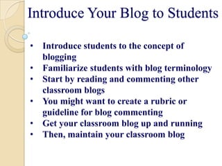 Blogging in the classroom | PPT
